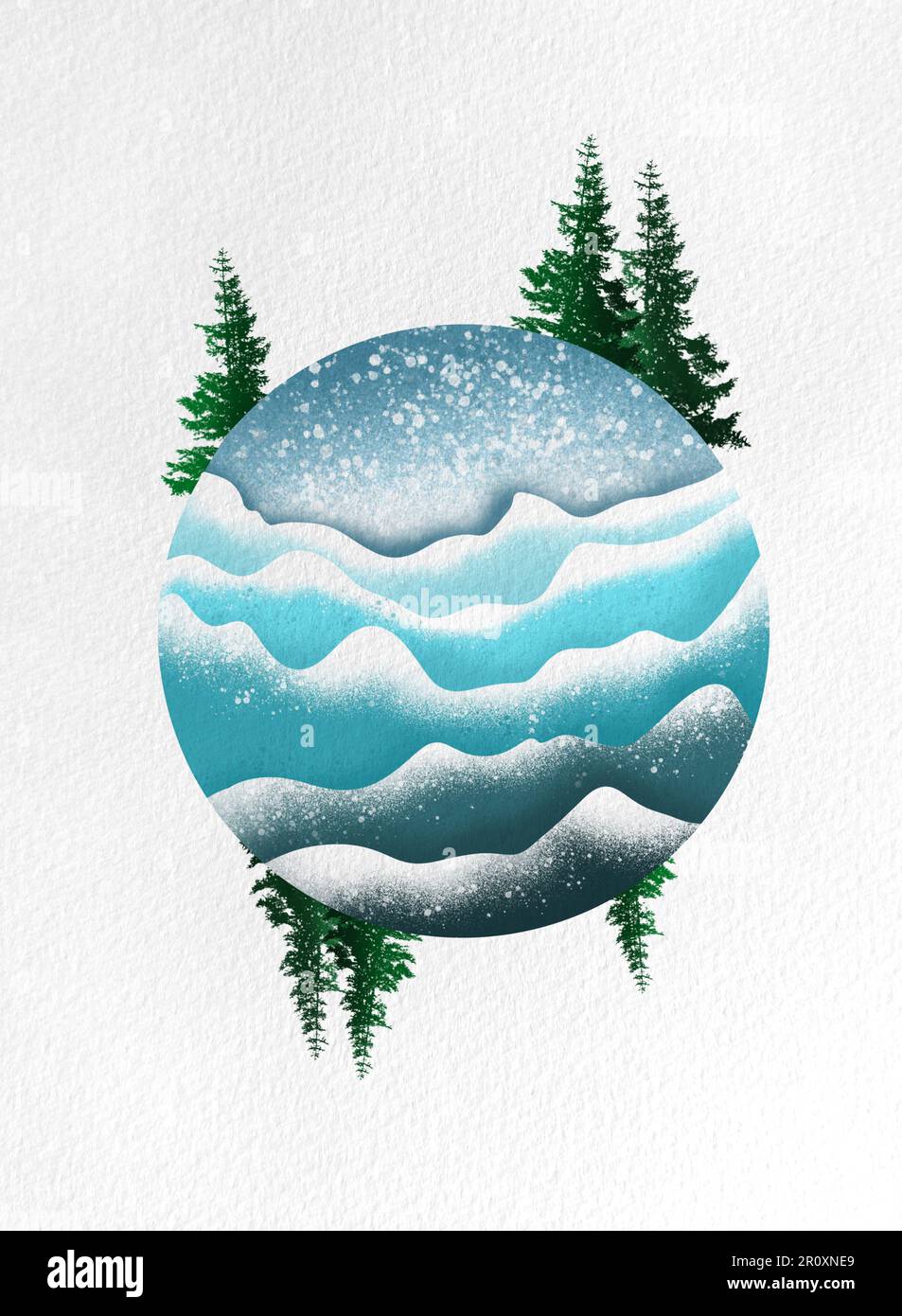 Poster with winter landscape hi-res stock photography and images - Alamy
