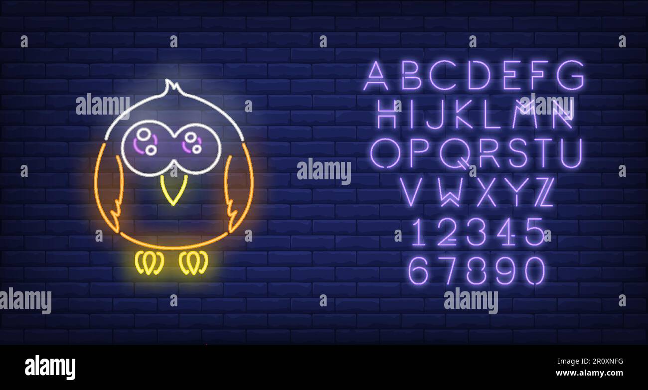 Cute owl neon sign Stock Vector Image & Art - Alamy