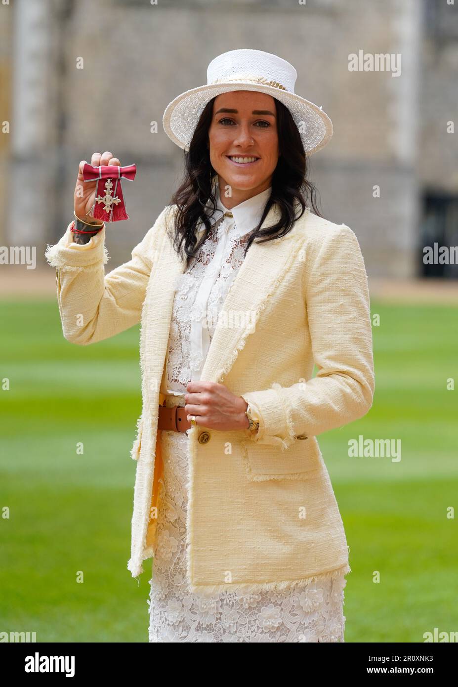 Lucy Bronze after being made a Member of the Order of the British Empire (MBE) by the Prince of ...