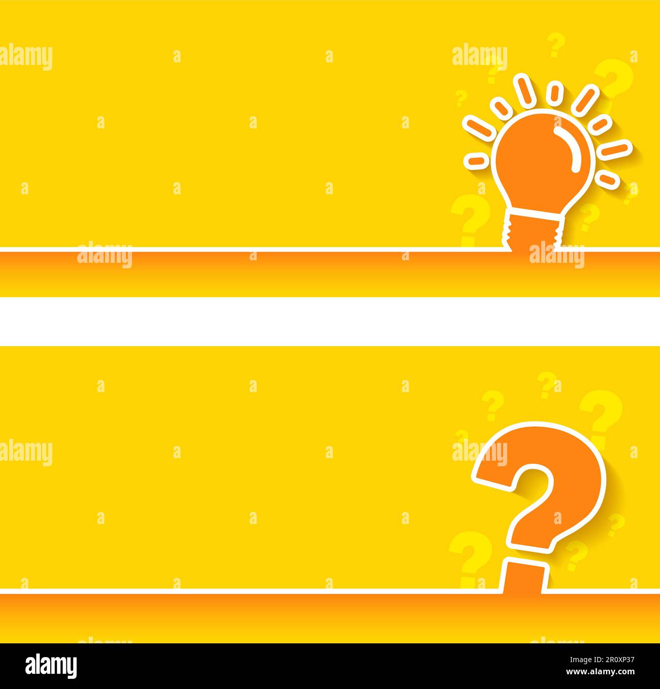 Glowing light bulb and Question mark on yellow background. Creative ...
