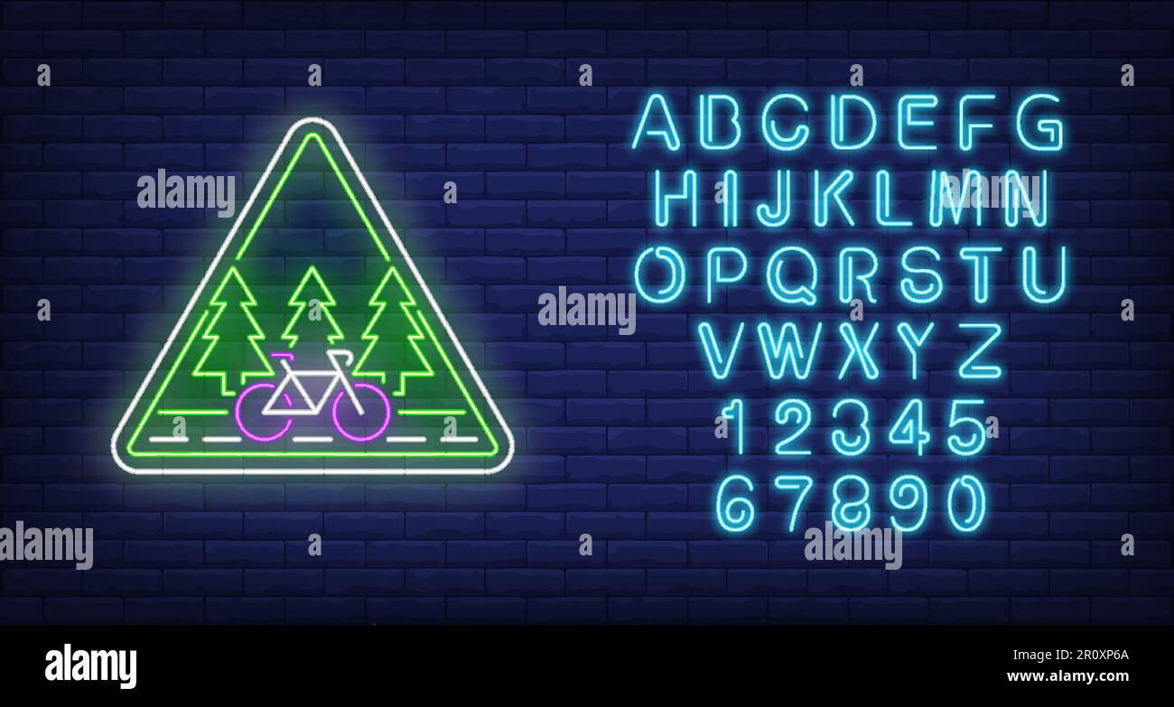 Bike track neon sign Stock Vector Image & Art - Alamy