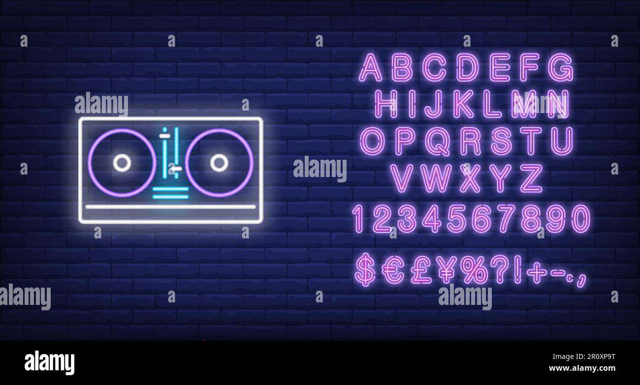 DJ mixer neon sign Stock Vector Image & Art - Alamy