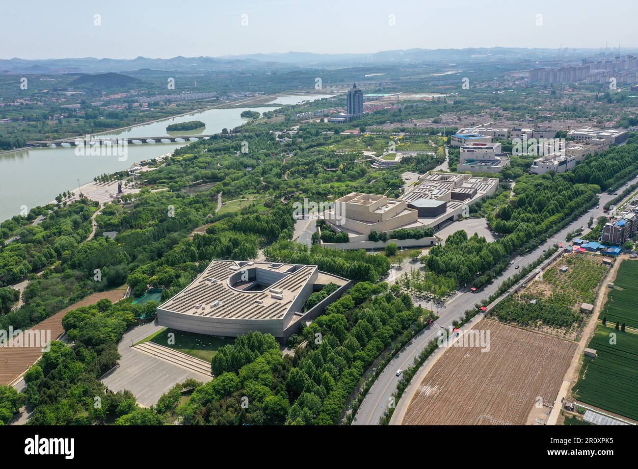 Zibo. 8th May, 2023. This aerial photo taken on May 8, 2023 shows a ...