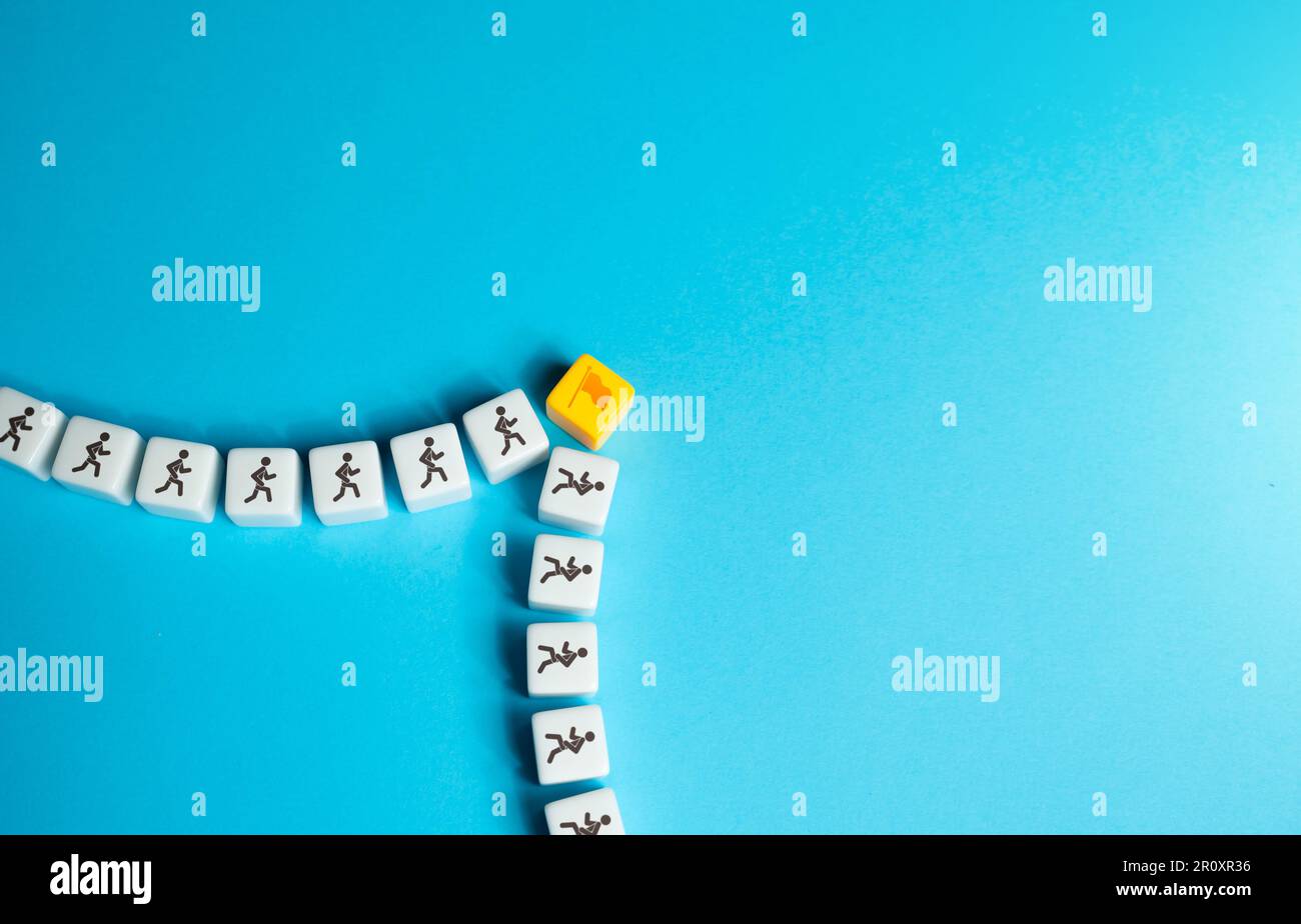 Competition for a common goal. Race to the goal. Ideas and ideology ...