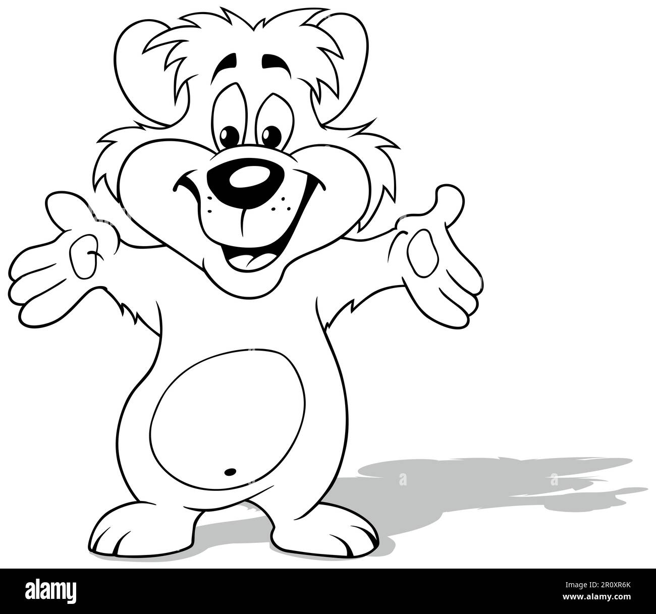 Drawing of a Cute Teddy Bear with Open Arms Stock Vector Image & Art ...
