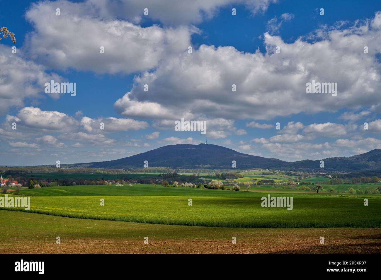 Lower Silesian landscape in the spring Mount Sleza Stock Photo - Alamy