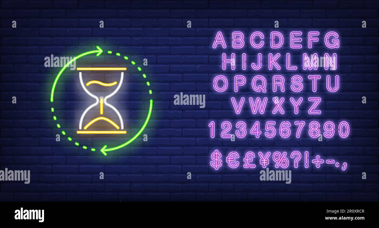 Hourglass neon sign Stock Vector Image & Art - Alamy