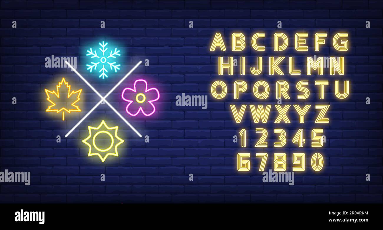 Four seasons neon sign Stock Vector Image & Art - Alamy