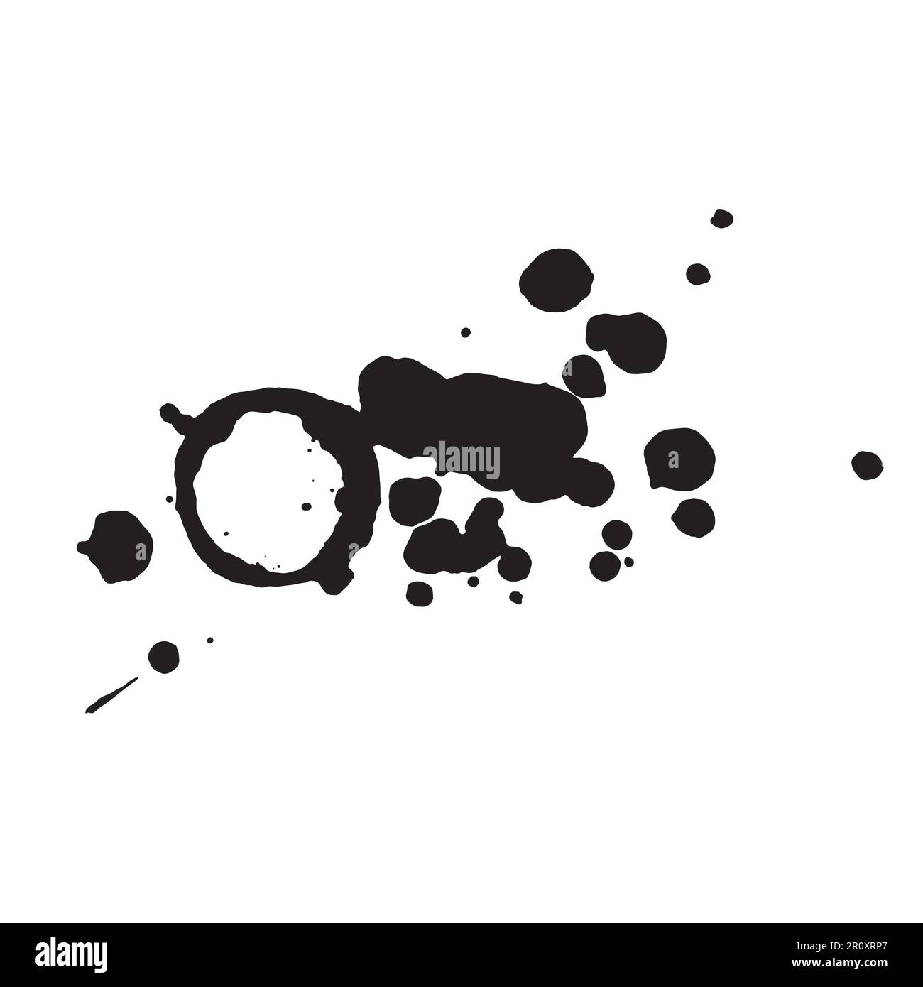 Vector illustration: stains and drops, strokes of paint, a trace from a ...