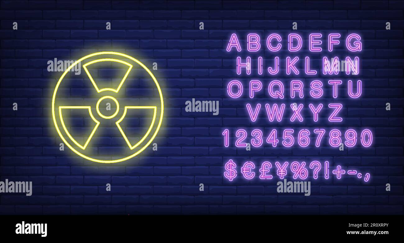Radiation hazard neon sign Stock Vector Image & Art - Alamy