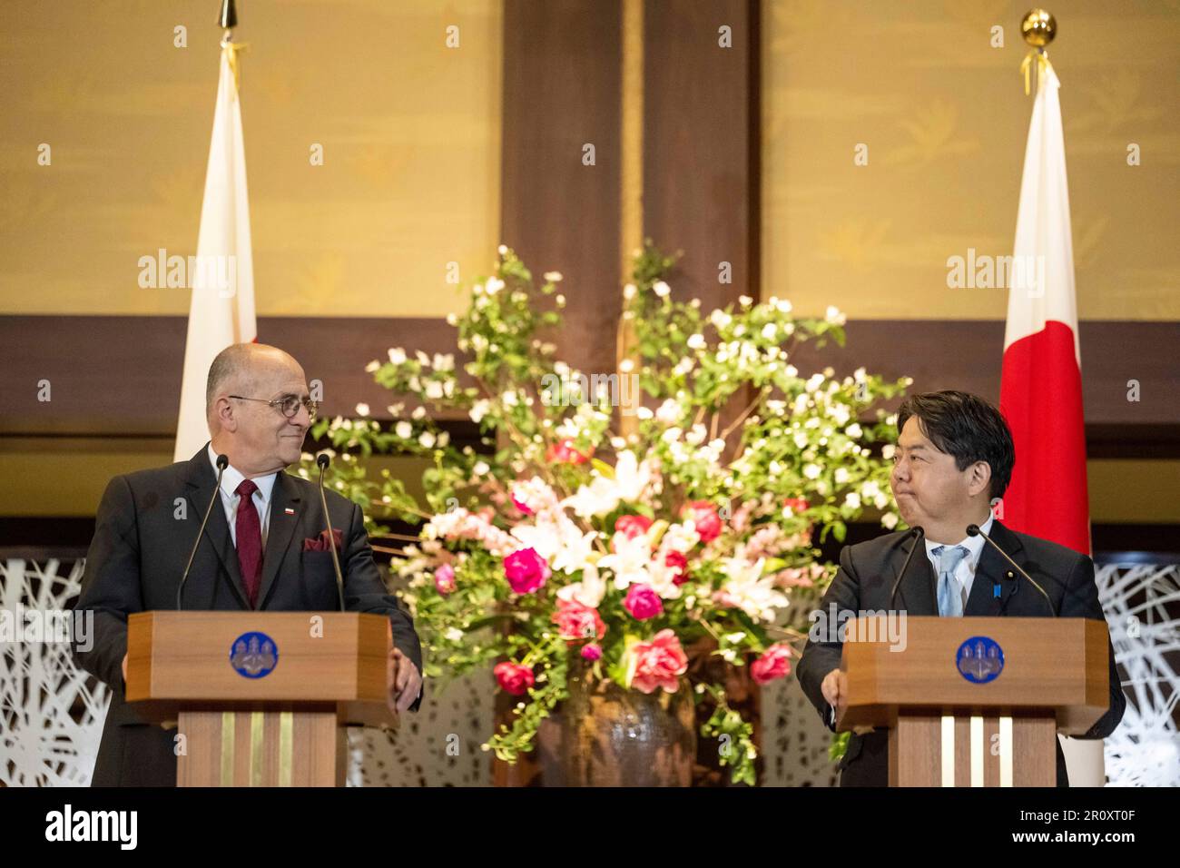 Poland's Foreign Minister Zbigniew Rau and Japan's Foreign Minister ...