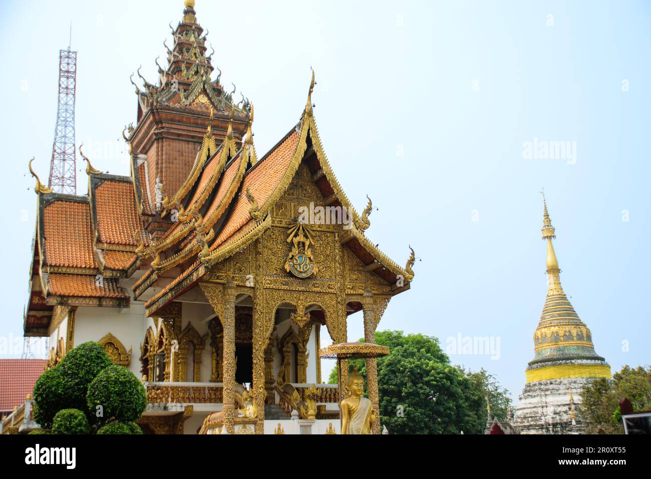 Wat Buppharam temple at Chiang Mai in Thailand Stock Photo - Alamy