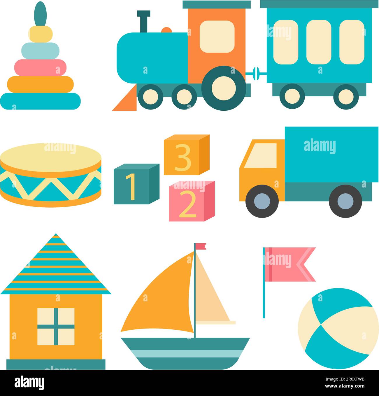 Kids toys set Stock Vector Image & Art - Alamy