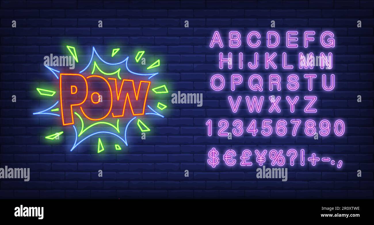 POW lettering neon sign Stock Vector Image & Art - Alamy