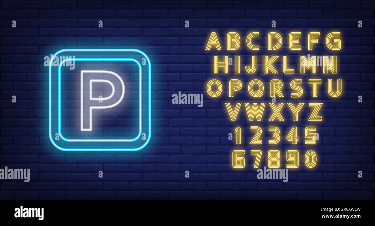 Parking neon sign Stock Vector Image & Art - Alamy