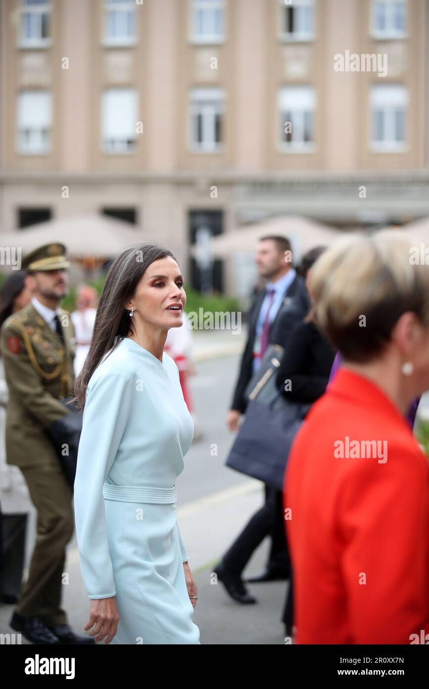 Zagreb, Croatia. 10th May, 2023. Queen of Spain Her Majesty Letizia ...