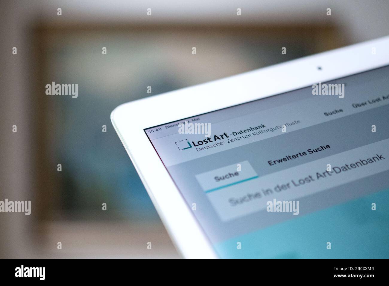 Stuttgart, Germany. 09th May, 2023. A tablet with the Lost Art database ...