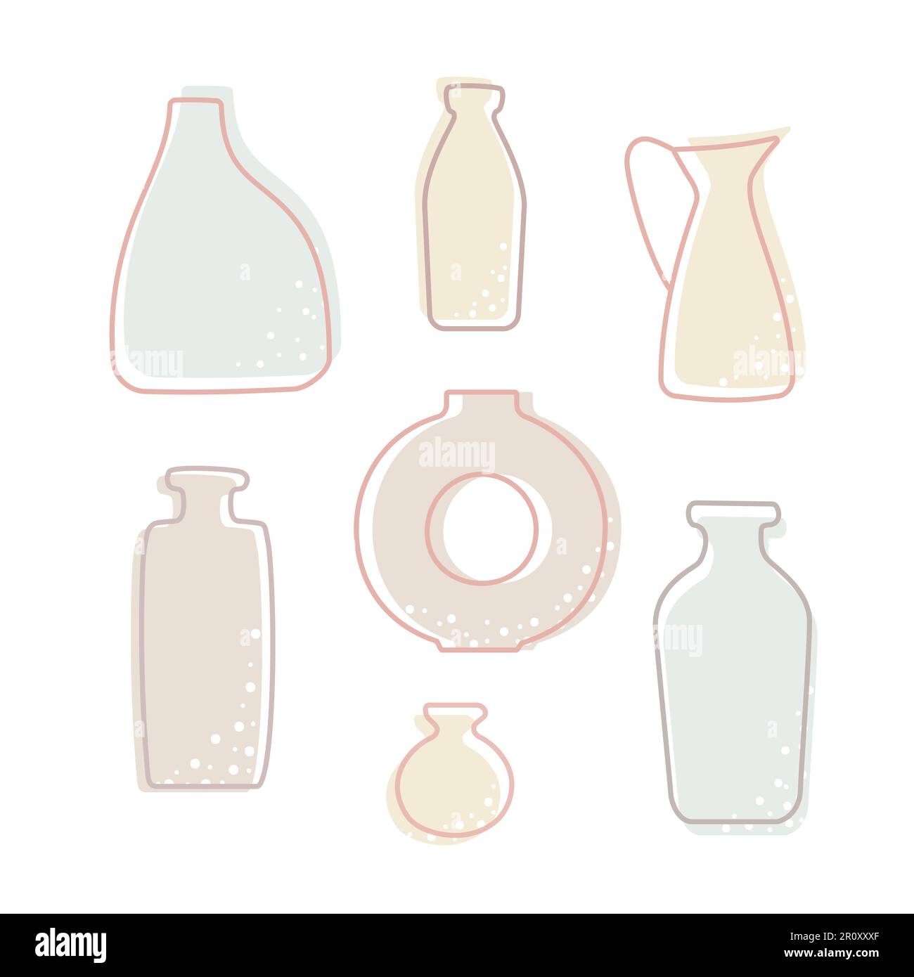 Line minimalistic Ceramic Vases Shape. Simple vector illustrations for ...