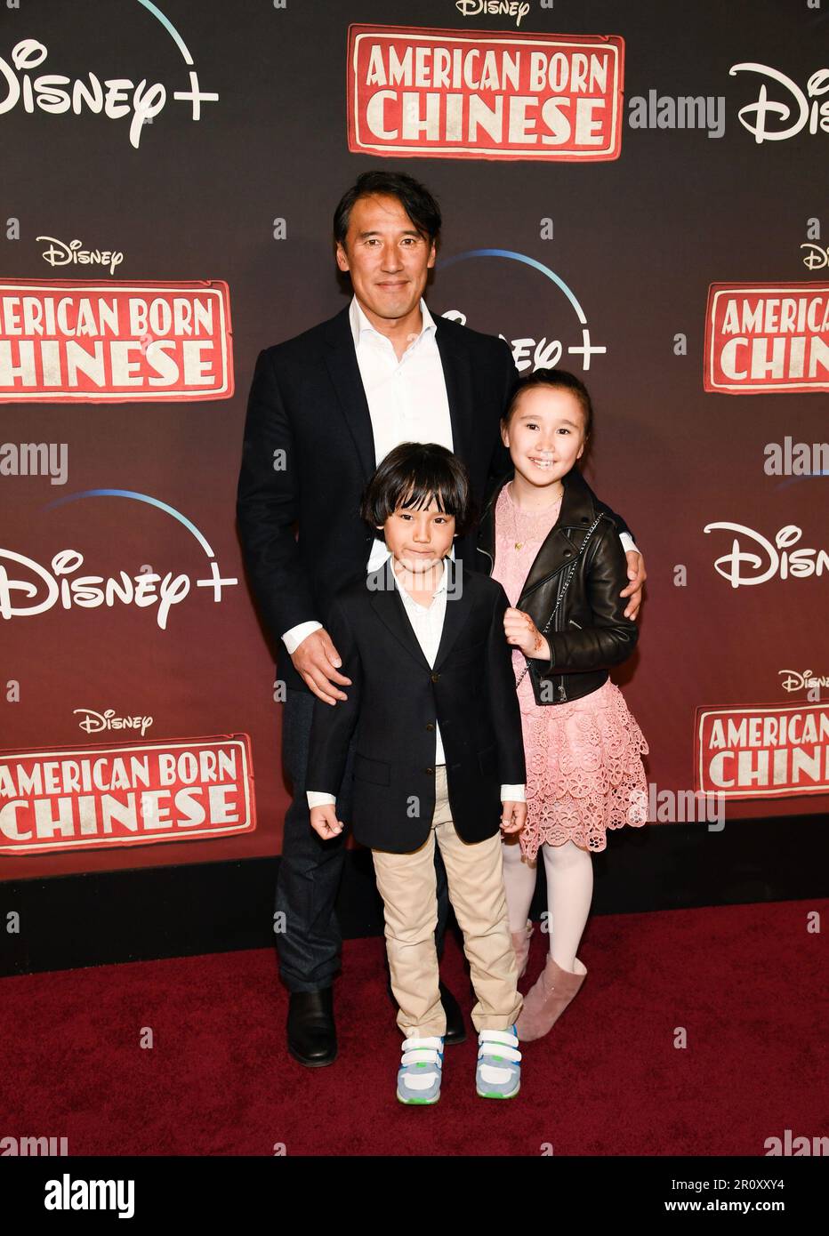 Jimmy Chin and children attend the premiere of the Disney+ original ...