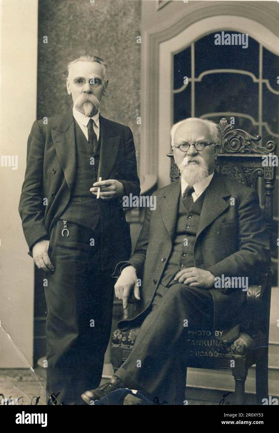 Jonas Šliūpas (sitting) and Andrius Graičiūnas in Chicago Stock Photo ...