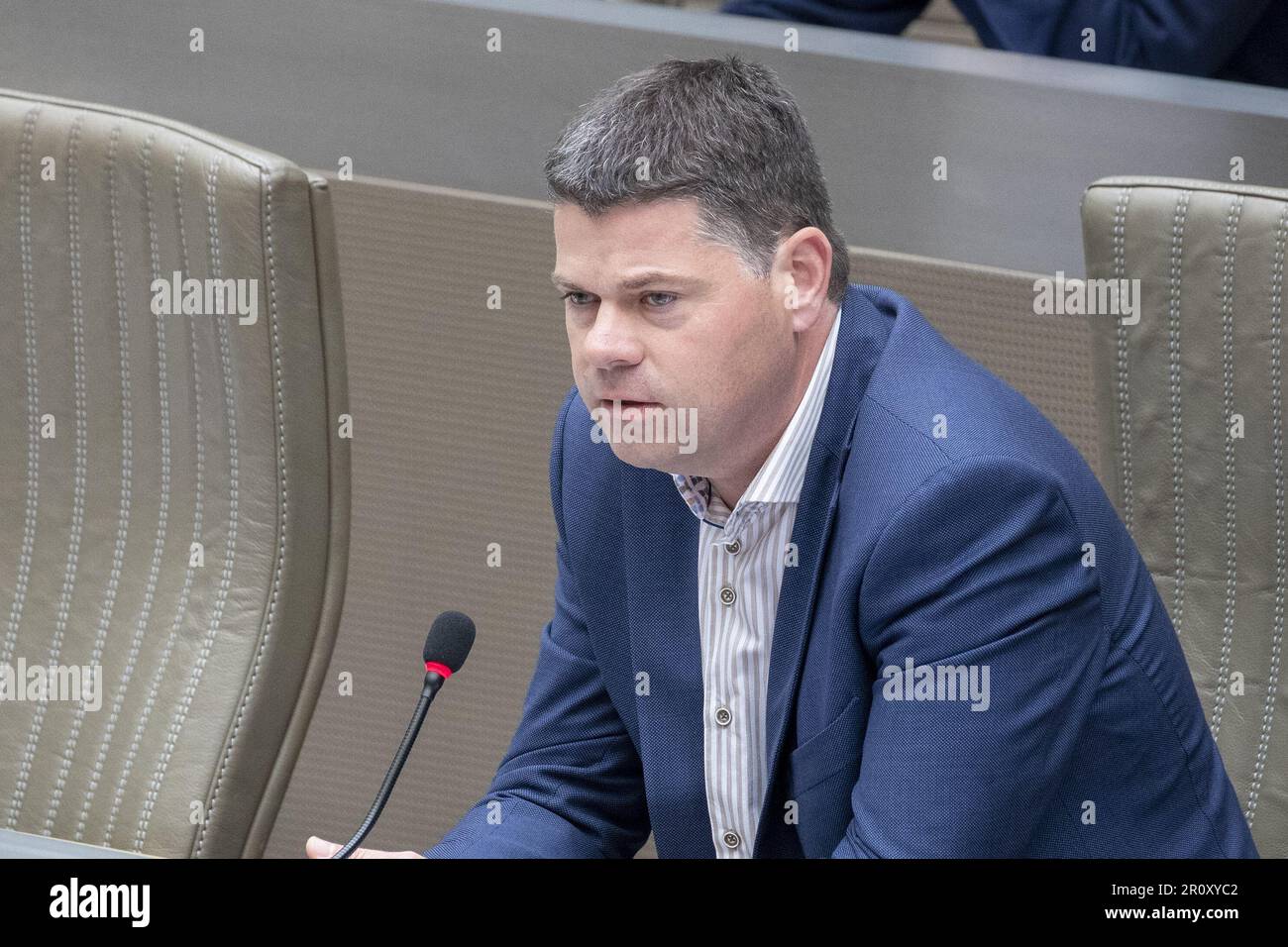 Brussels, Belgium. 10th May, 2023. Open Vld's Tom Ongena pictured ...