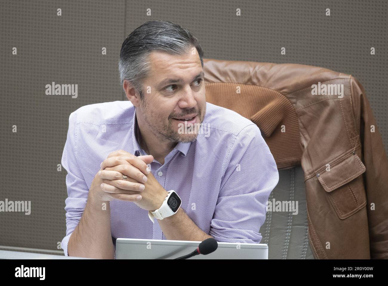 N-VA's Jeroen Tiebout pictured during a plenary session of the Flemish ...