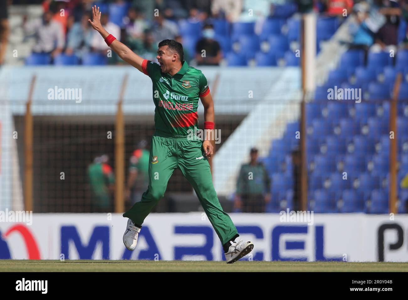 Tashkin Ahmed during the Bangladesh-India third One Day International ...