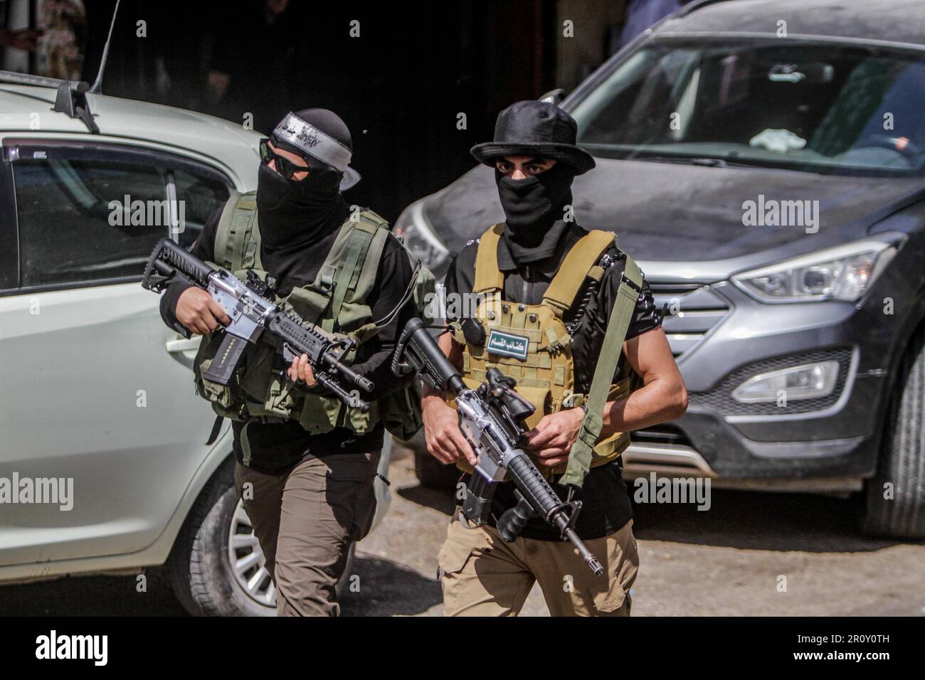 Jenin, Palestine. 10th May, 2023. Masked gunmen take part in the ...
