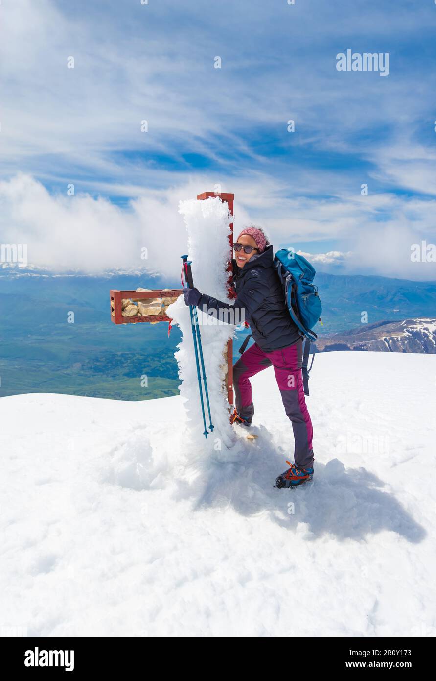Monte Amaro, Italy - The snow mountain summit in the Majella mount ...