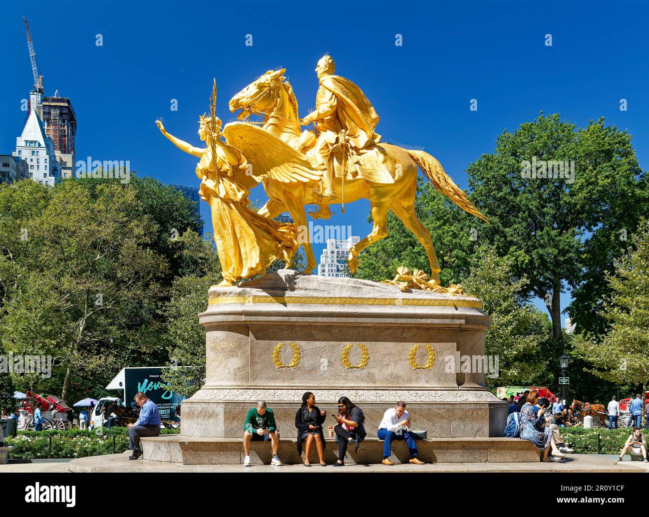 William Tecumseh Sherman Monument, in its re-gilded glory, but crowned ...