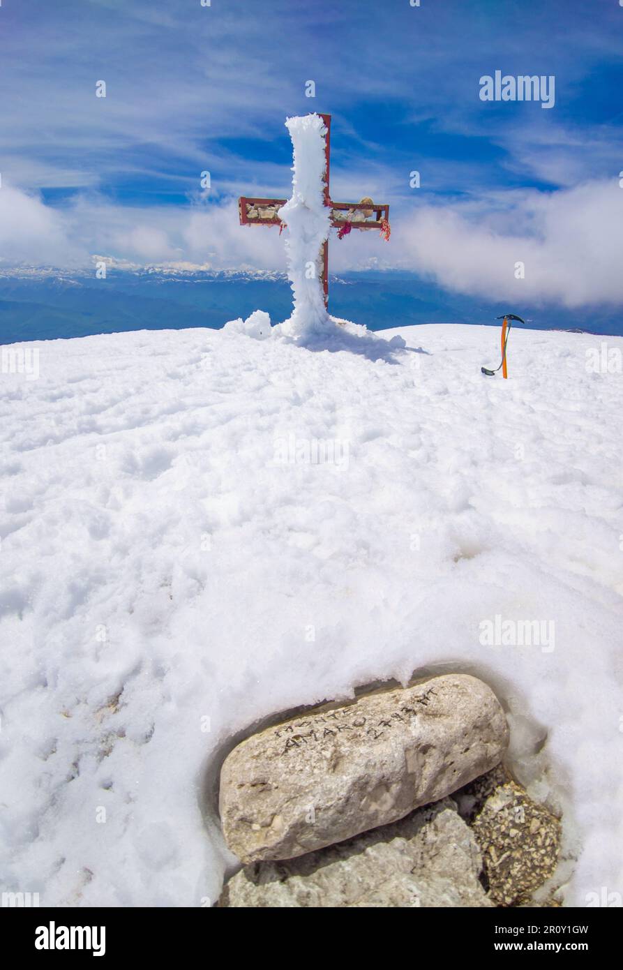 Monte Amaro, Italy - The snow mountain summit in the Majella mount ...