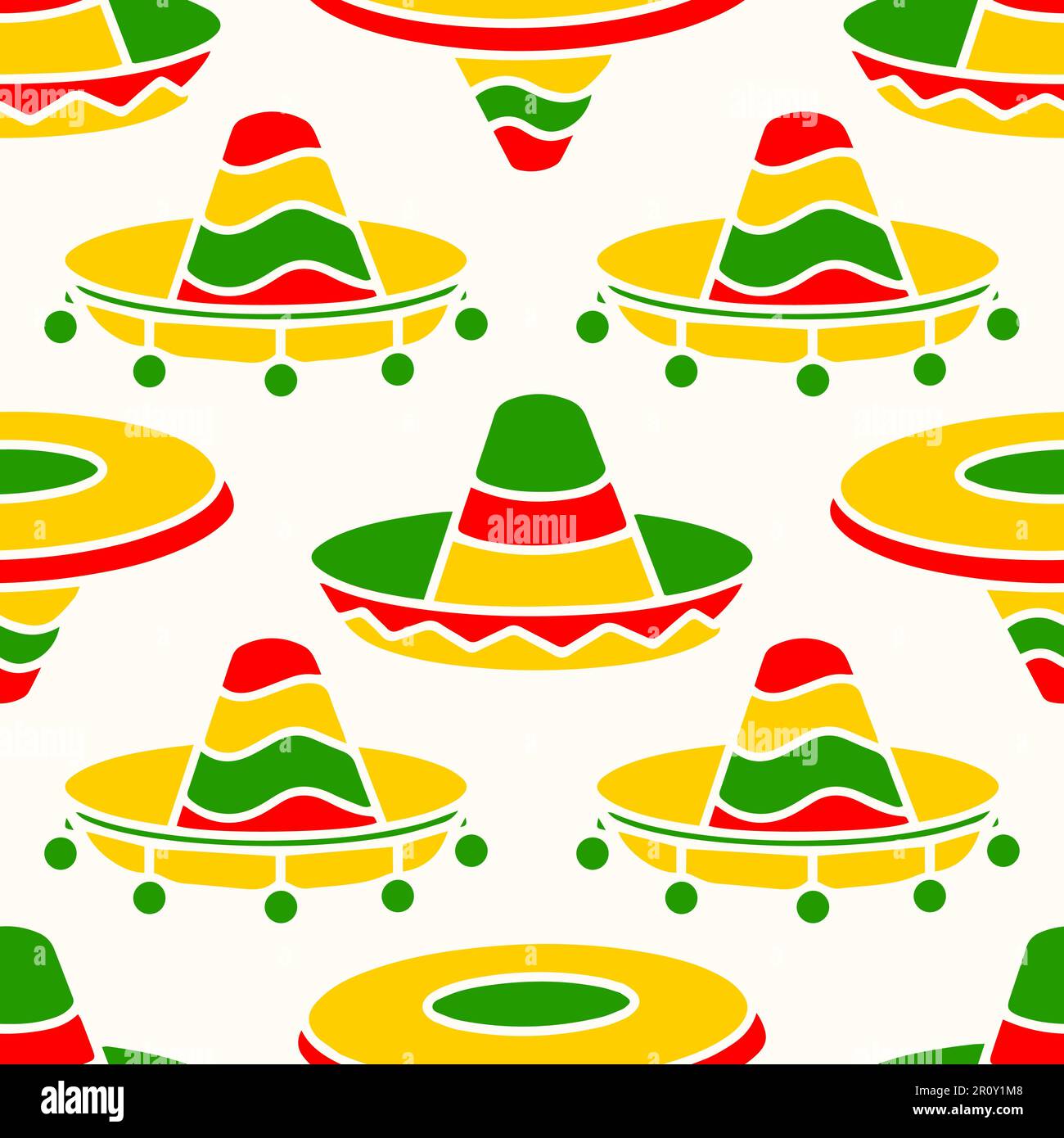 Sombrero hats doodle illustration seamless pattern. Vector hand drawn ...