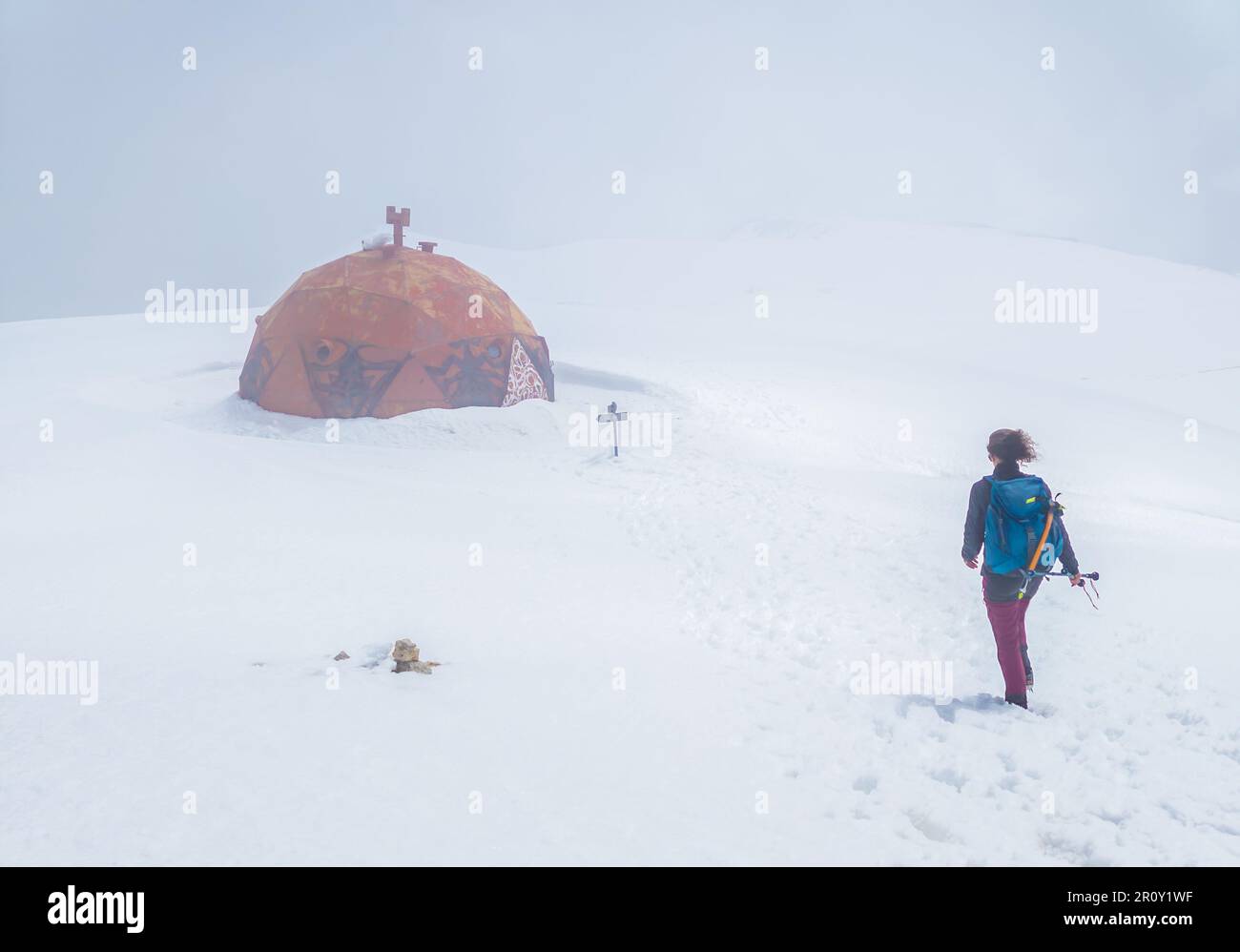Monte Amaro, Italy - The snow mountain summit in the Majella mount ...