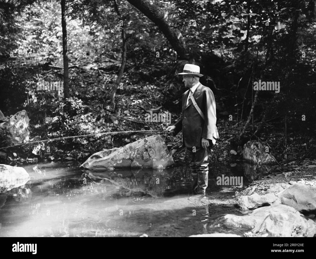 President Hoover fishing Stock Photo - Alamy