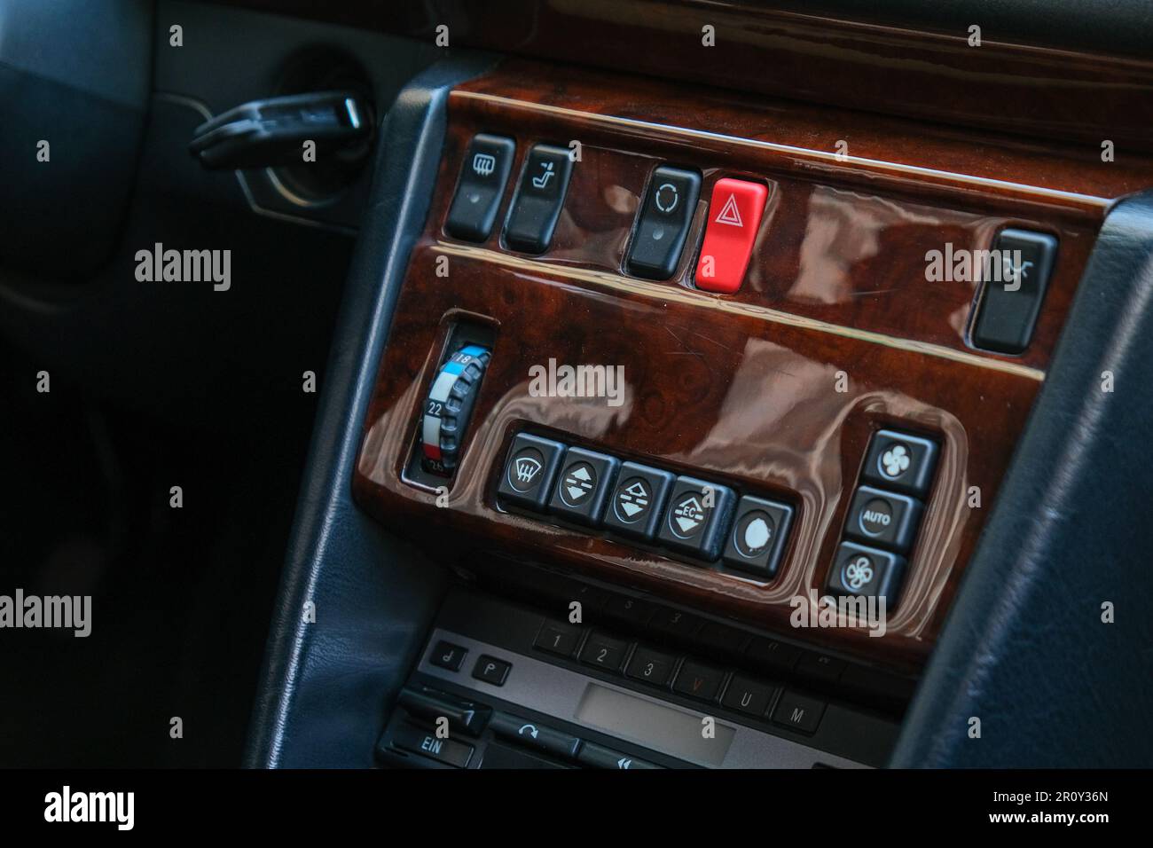Close up old classic vintage climate radio buttons dashboard inside of ... Close up old classic vintage climate radio buttons dashboard inside of ...