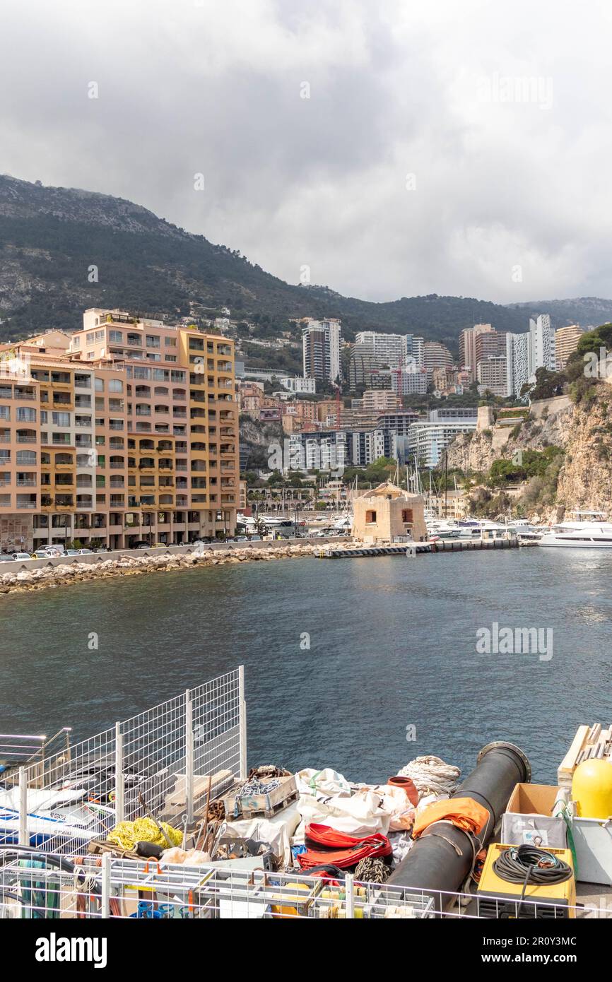 Fontvieille, Monaco, April 20th 2023:- Residential buildings in the ...