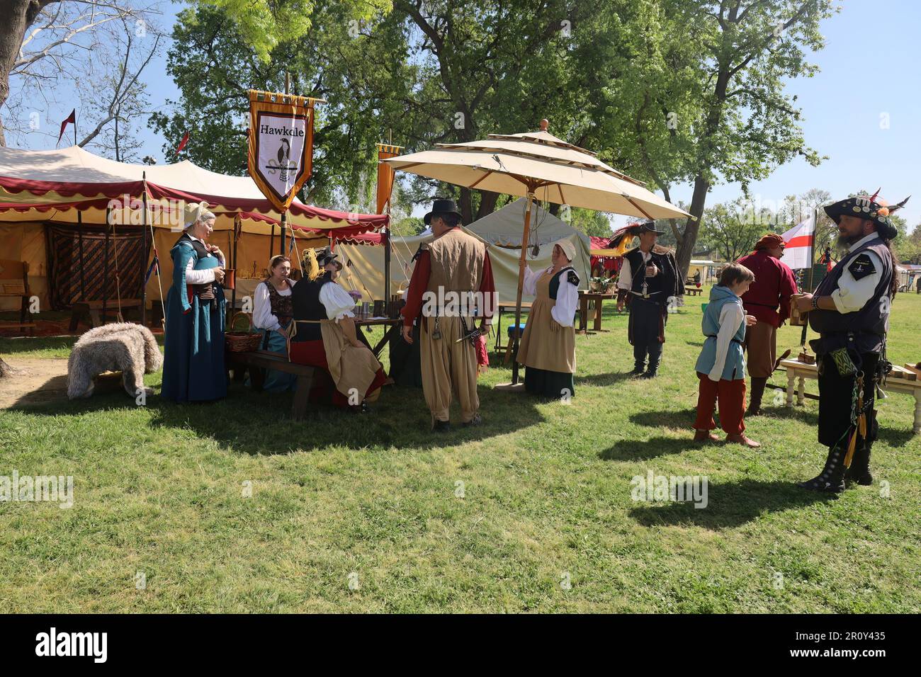 4-15-2023: Visalia, California: People in period costumes at a Renaissance Faire Stock Photo - Alamy