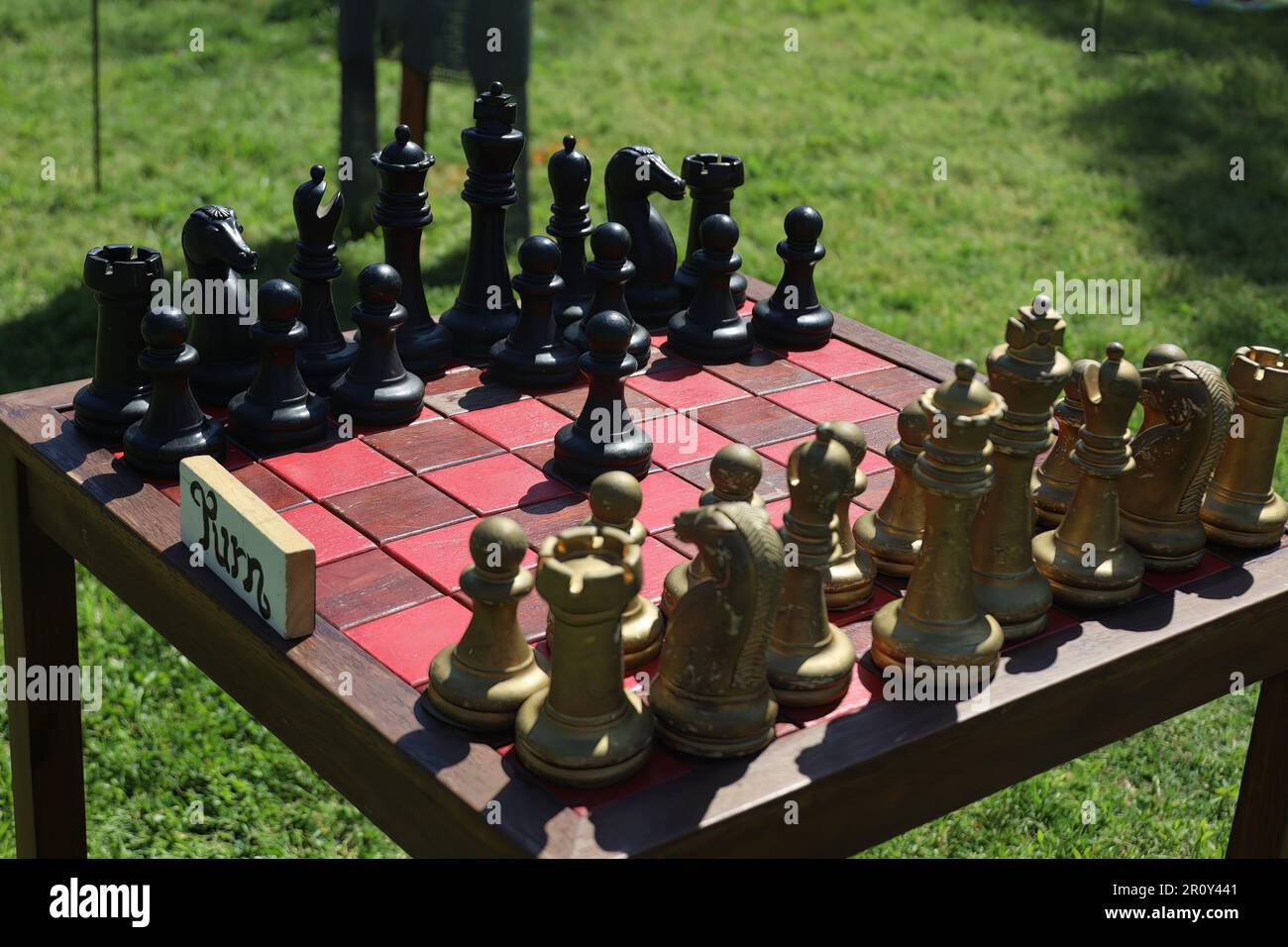 4-15-2023: Visalia, California: Chess board at a Renaissance Faire ...