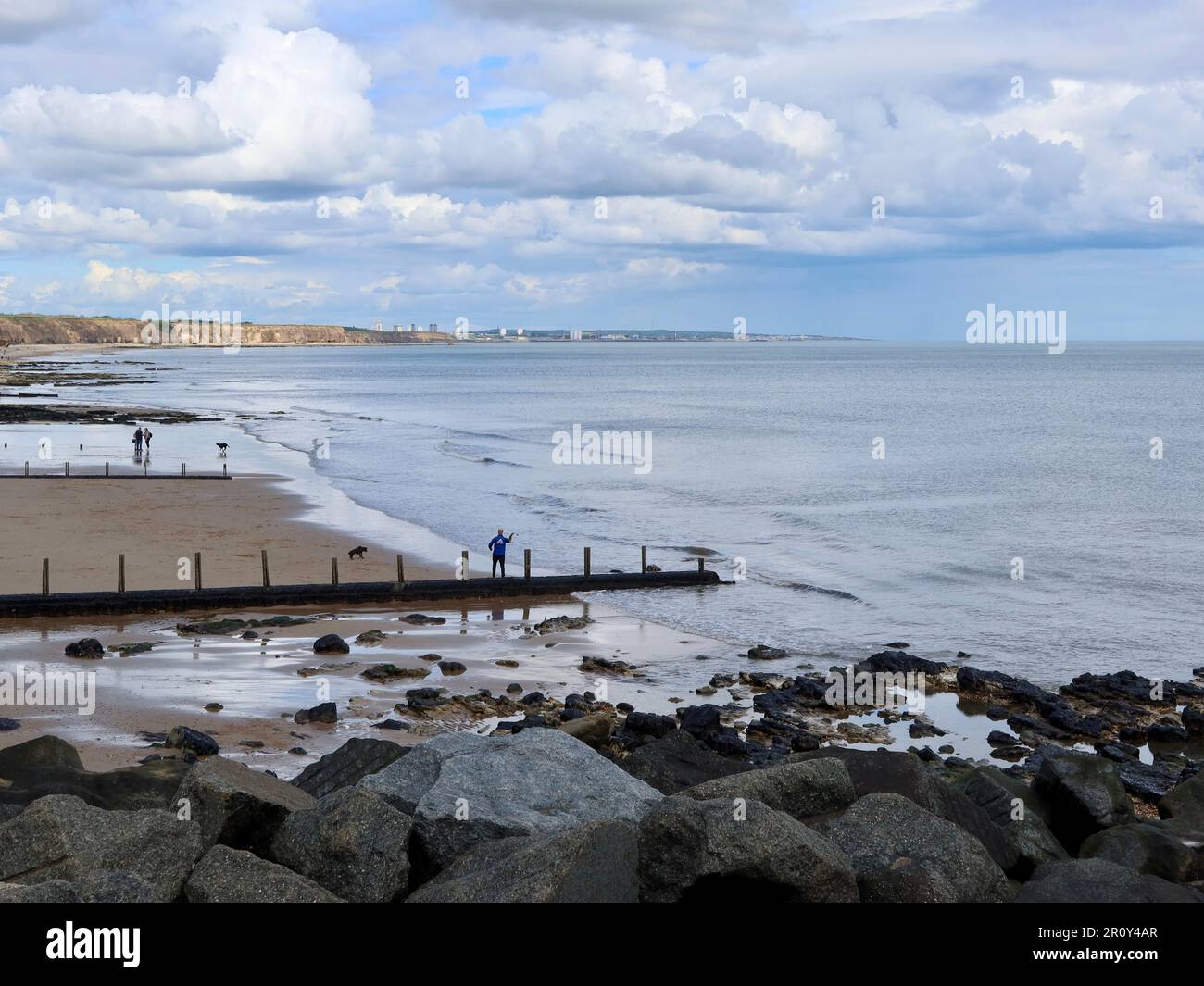 Seaham North Beach, Durham, UK - 10 May 2023 : Bright spring afternoon ...