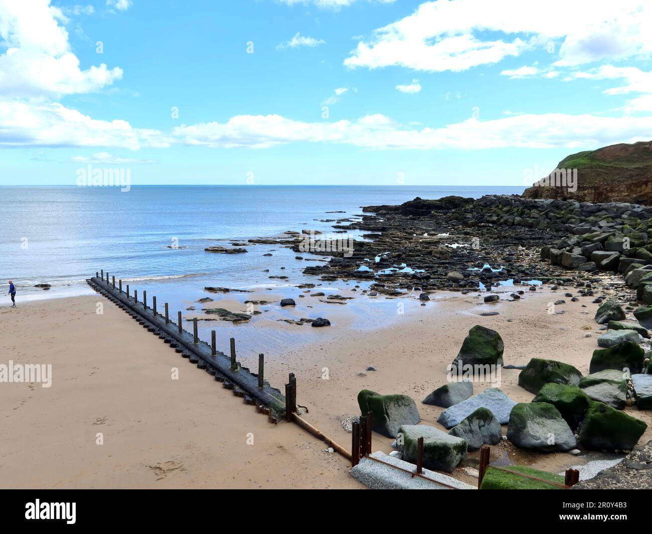 Seaham North Beach, Durham, UK - 10 May 2023 : Bright spring afternoon ...
