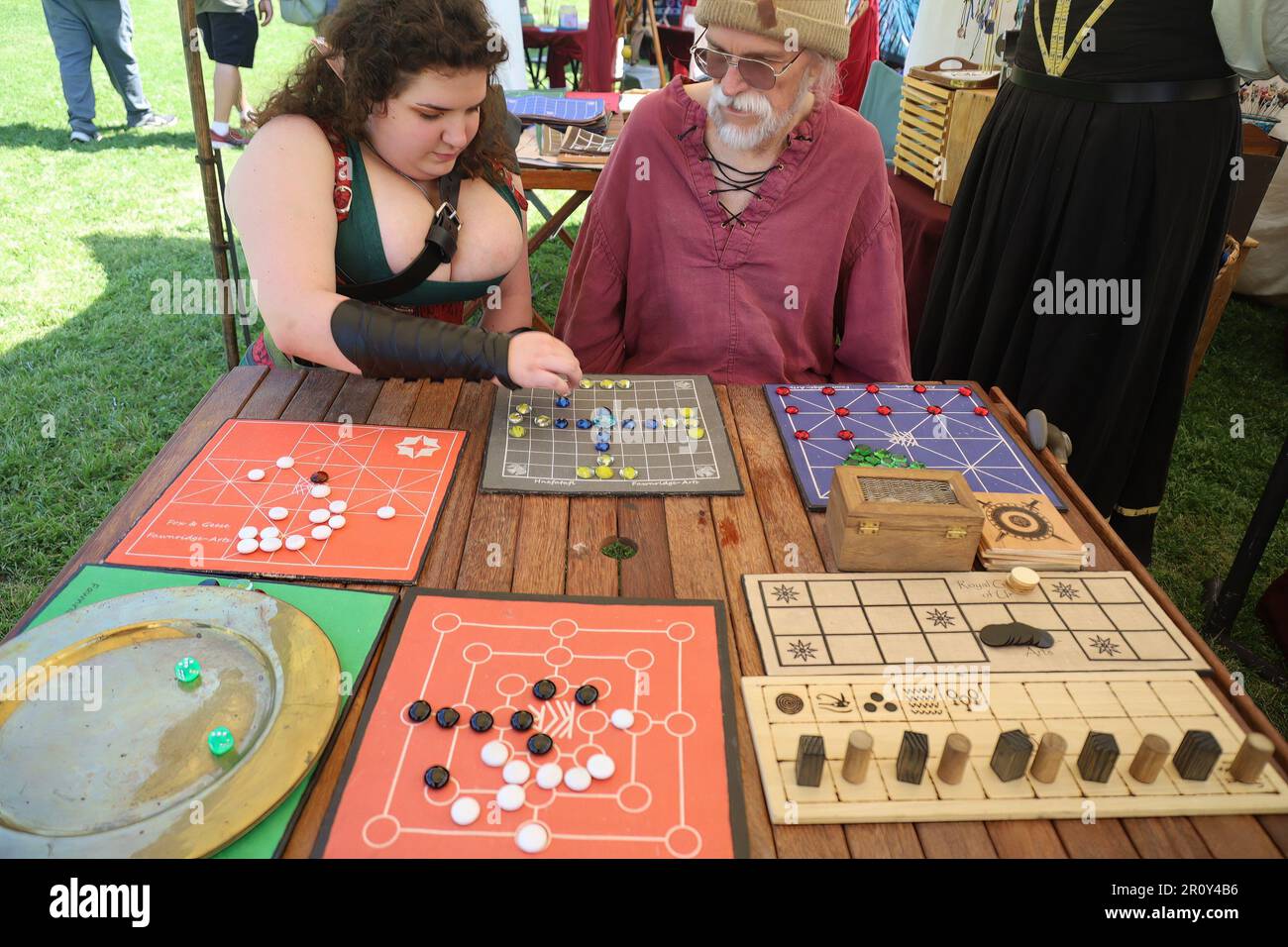 4-15-2023: Visalia, California: Two people playing board games at a ...