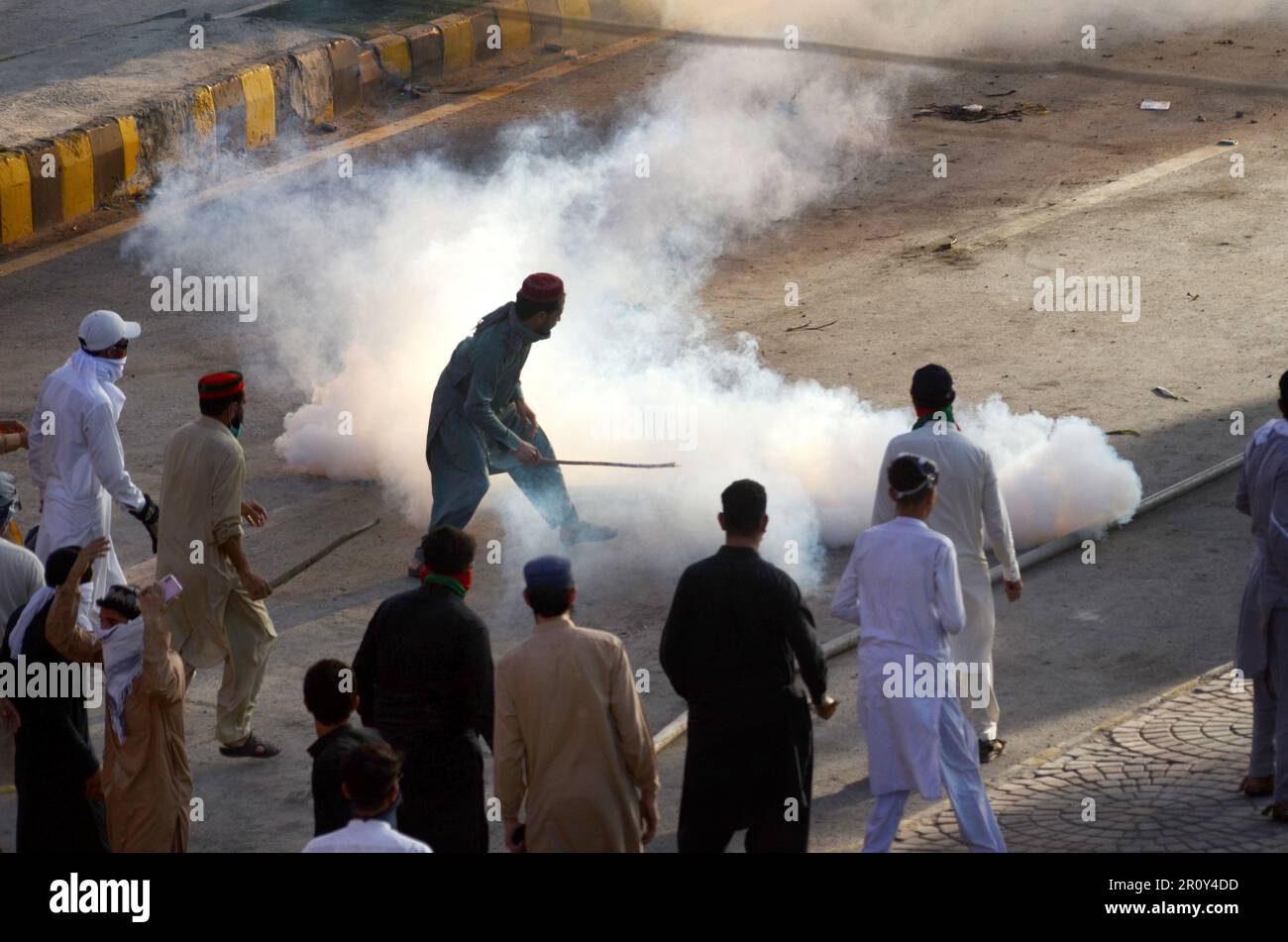 May 9, 2023, Peshawar, Khyber Pakhtunkhwa, Pakistan: Supporters of ...