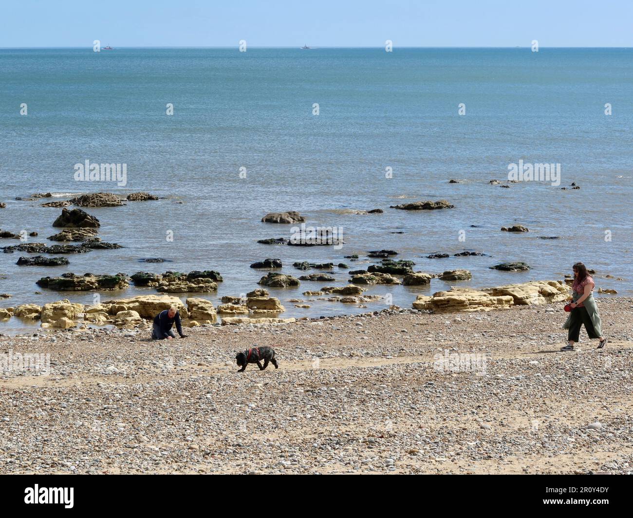 Seaham North Beach, Durham, UK - 10 May 2023 : Bright spring afternoon ...