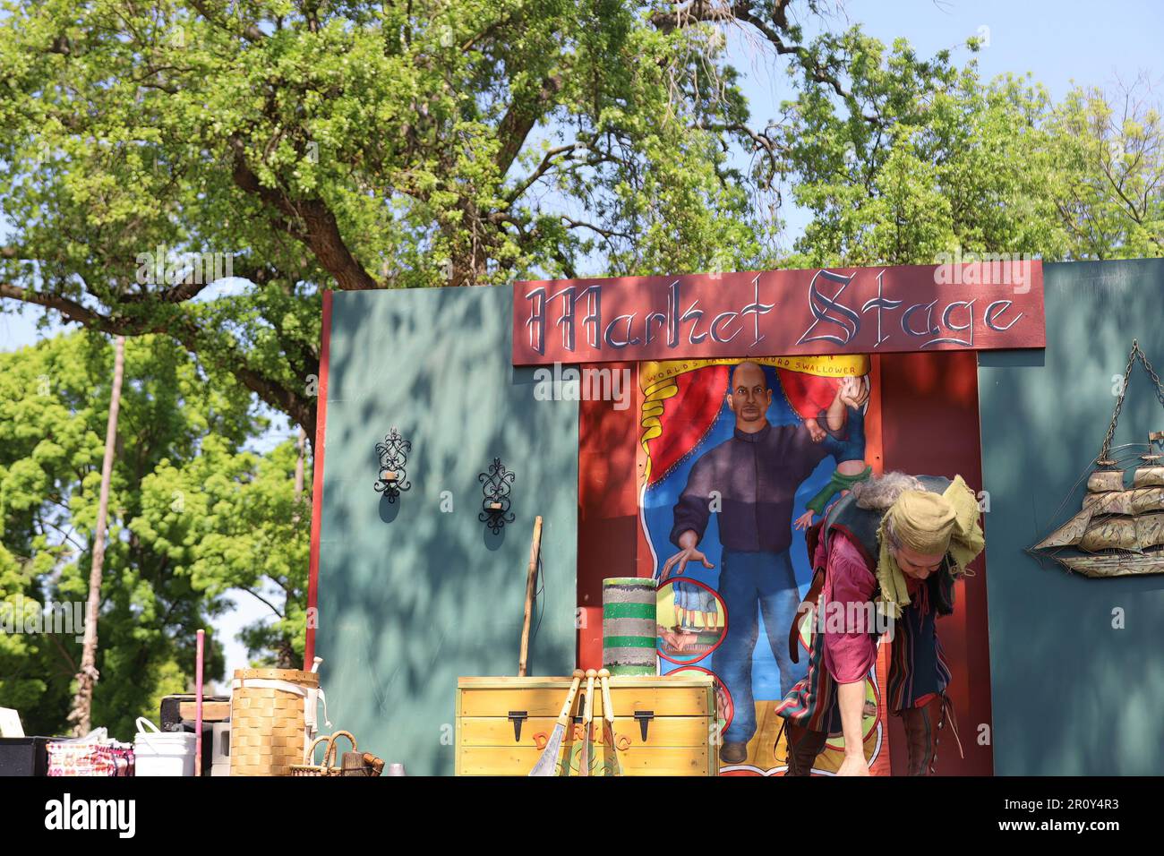 4-15-2023: Visalia, California: Juggler in period costumes at a ...