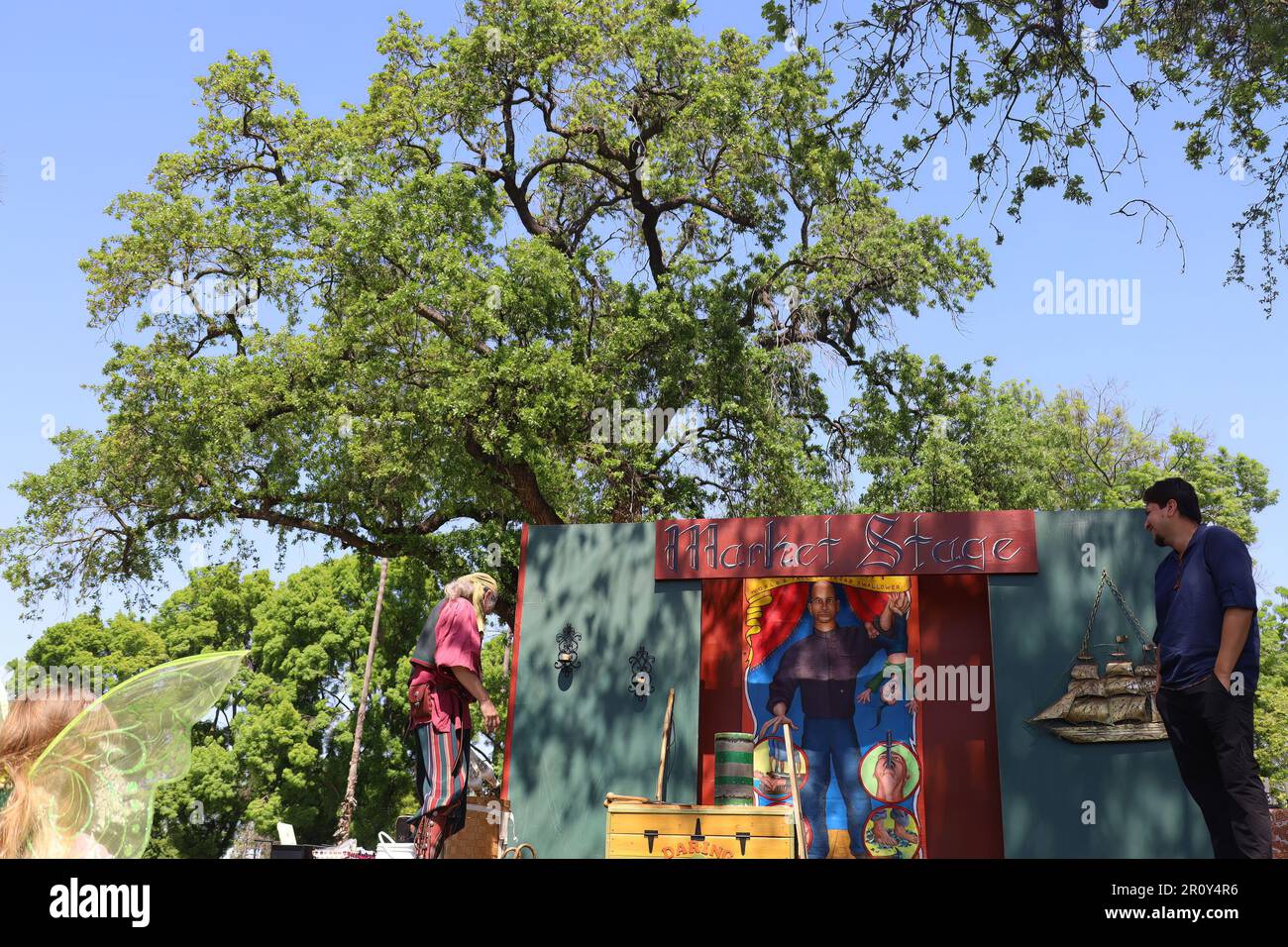 4-15-2023: Visalia, California: Juggler in period costumes at a ...