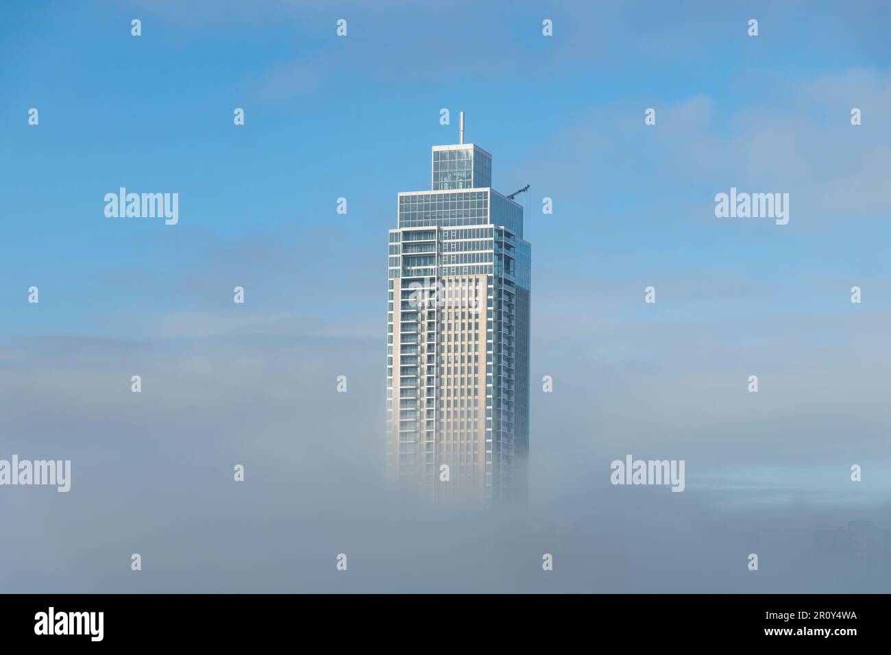 Rotterdam, The Netherlands-November 2022; View of the top of the modern ...