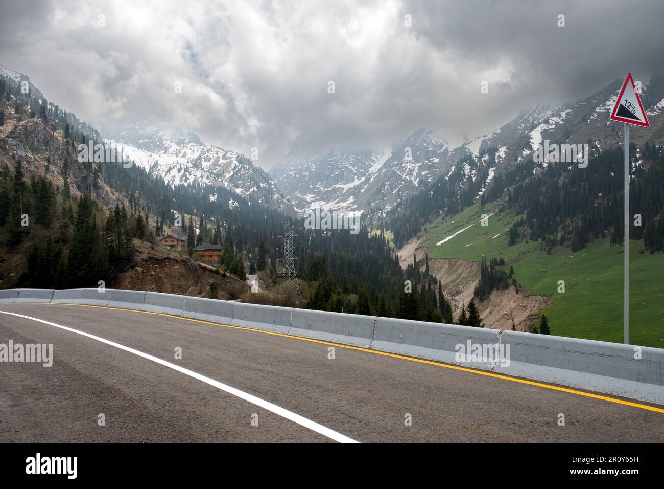 The road to the beautiful Chymbulak ski resort in Almaty, Kazakhstan ...