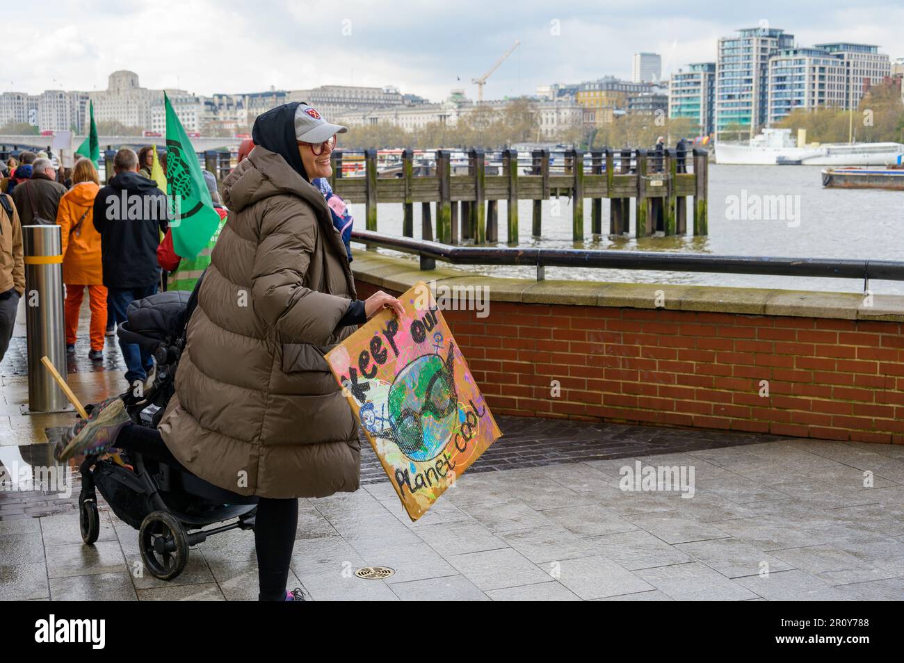 LONDON - April 21, 2023: Join the movement for environmental protection ...