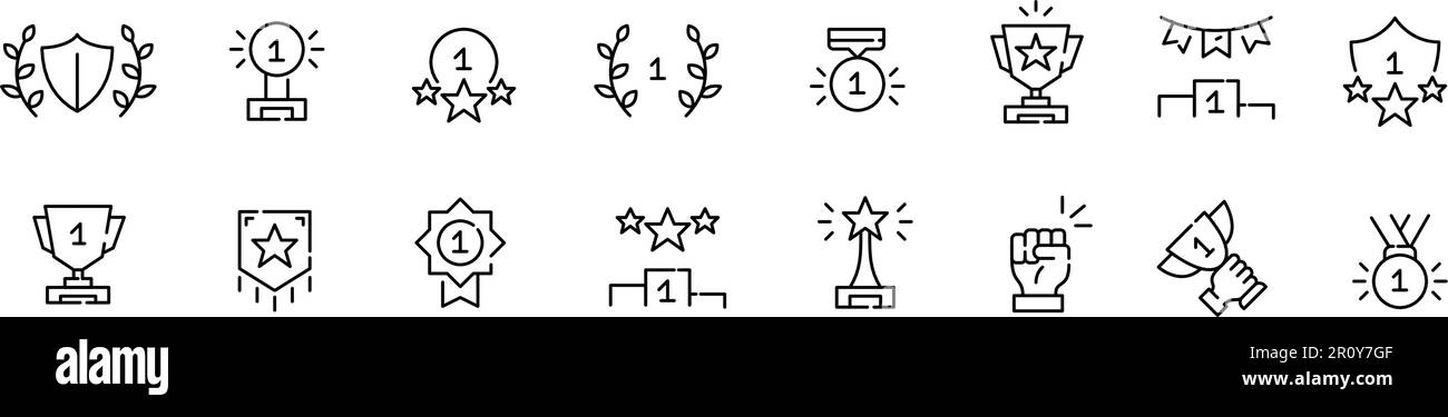 Awards, winner podium, winner medal and laurel bush. Success or ...