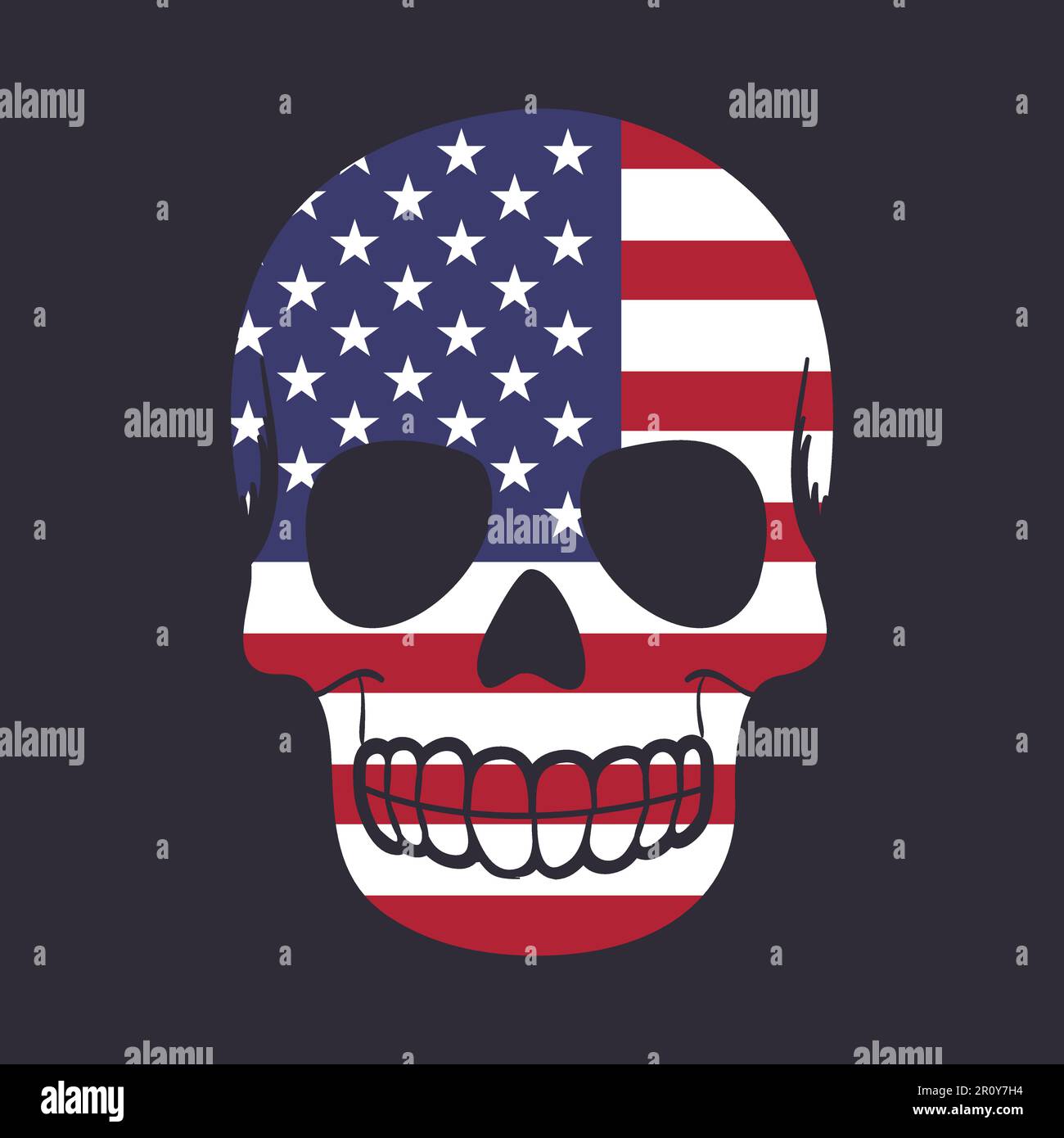 American skull artwork Stock Vector Image & Art - Alamy